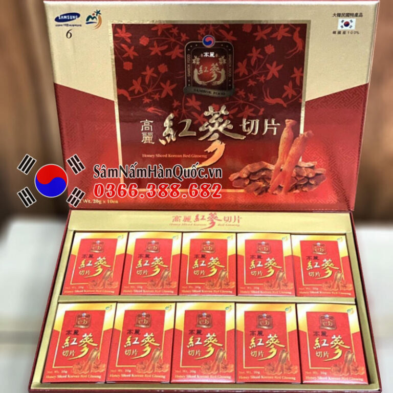 Sâm lát tẩm mật ong Sambok 200g chính hãng giá tốt